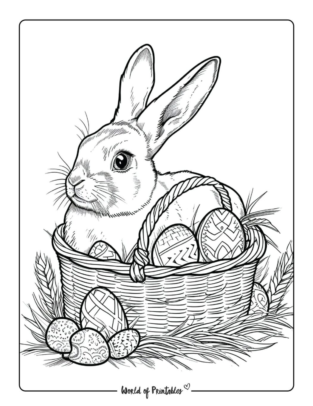 Easter Bunny Coloring Pages - World of Printables