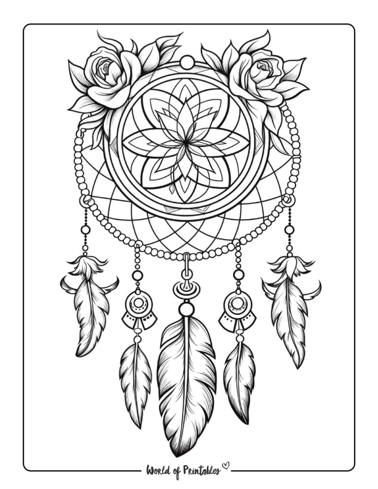 Dreamcatcher Coloring Pages - World of Printables
