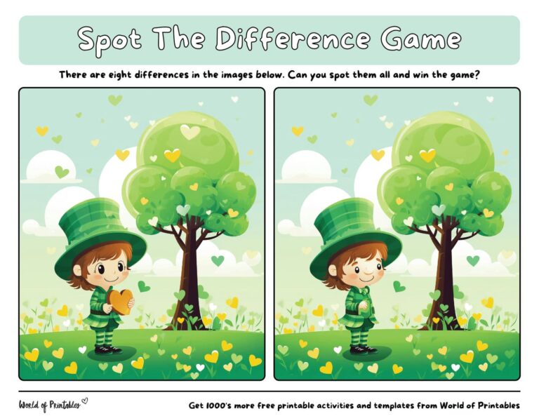 St. Patricks Day Spot The Difference Games - World of Printables