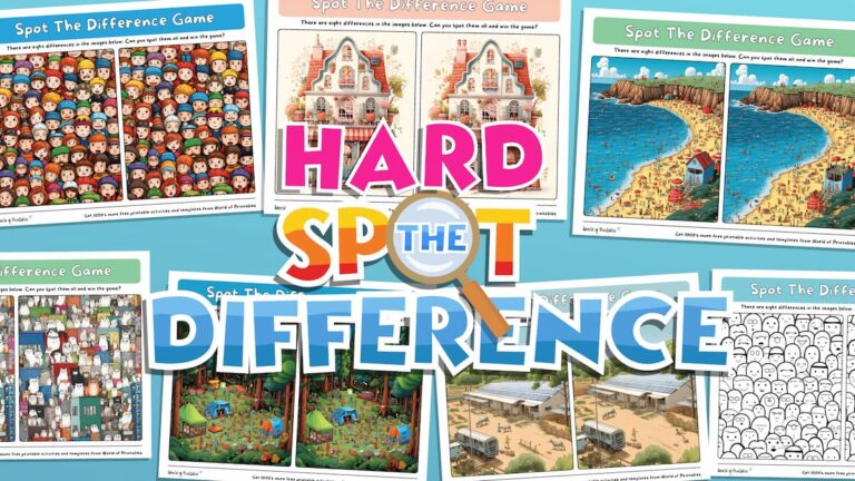 Hard Spot The Difference Games - World of Printables