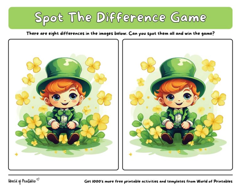 St. Patricks Day Spot The Difference Games - World of Printables