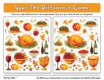 Spot The Difference Thanksgiving Games - World of Printables
