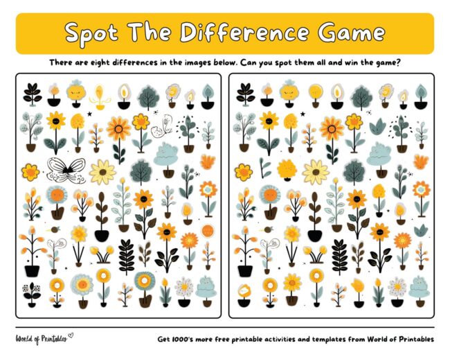 Spot The Difference - 100 Games To Print & Play! - World of Printables