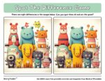 Animal Spot The Difference Games - World of Printables