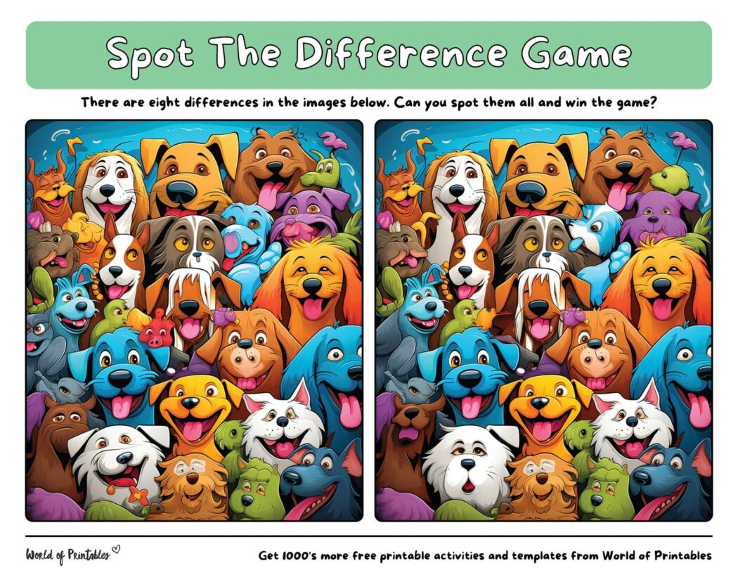 Animal Spot The Difference Games - World of Printables