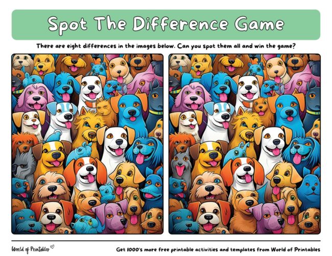 Animal Spot The Difference Games - World of Printables