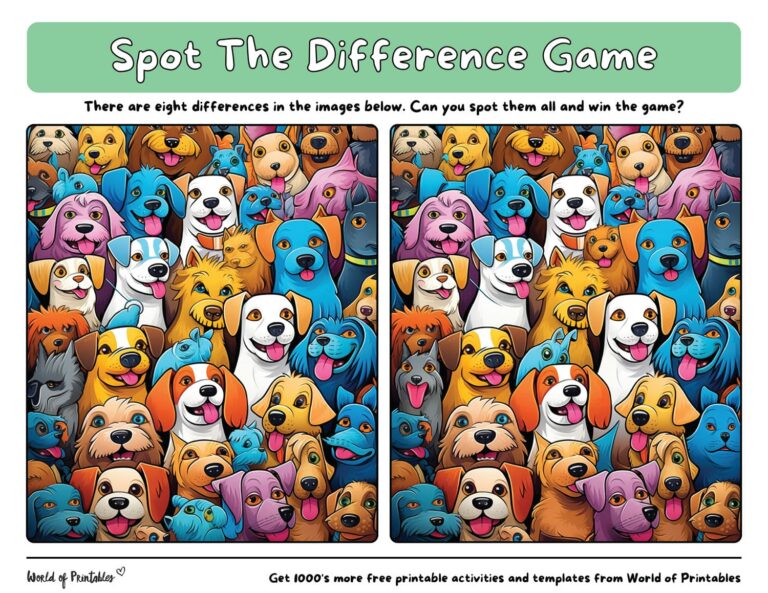 Animal Spot The Difference Games - World of Printables