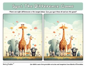 Animal Spot The Difference Games - World of Printables