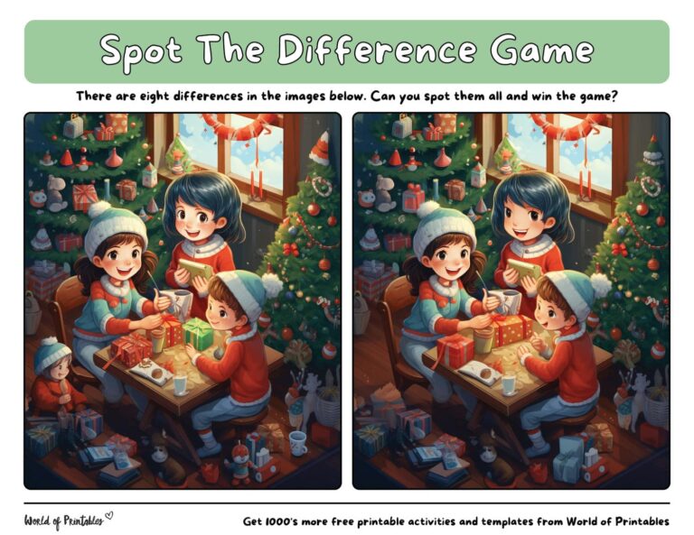 Christmas Spot The Difference Games - World of Printables