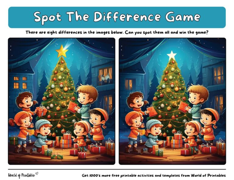 Christmas Spot The Difference Games - World of Printables