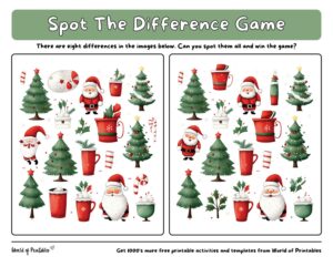 Christmas Spot The Difference Games - World of Printables