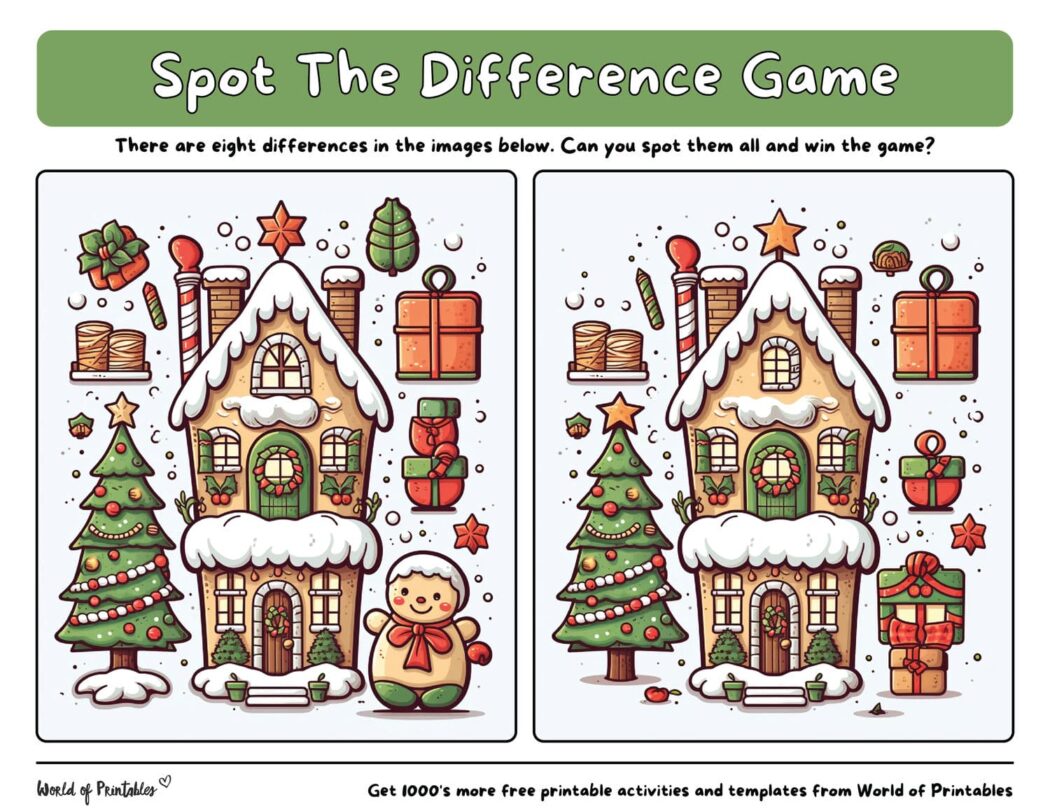 Christmas Spot The Difference Games - World of Printables