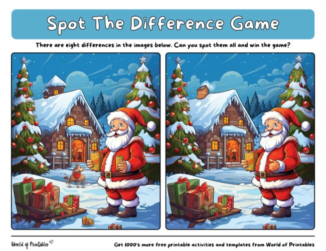 Christmas Spot The Difference Games - World of Printables