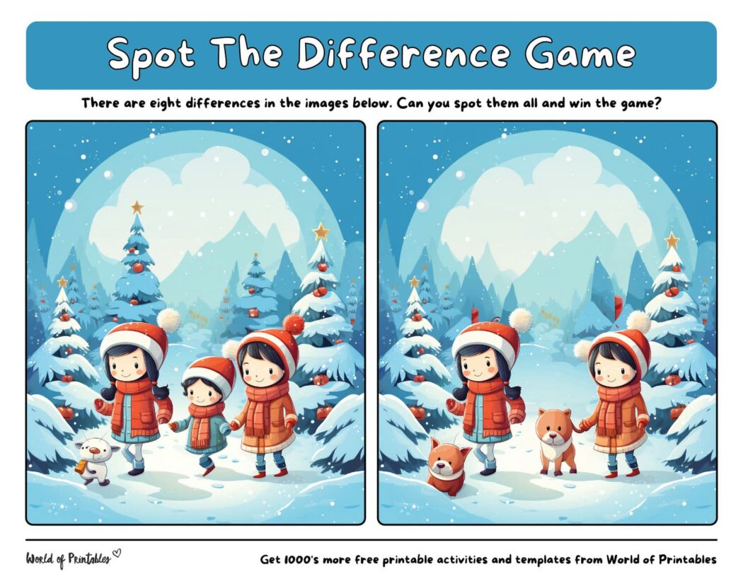 Christmas Spot The Difference Games - World of Printables