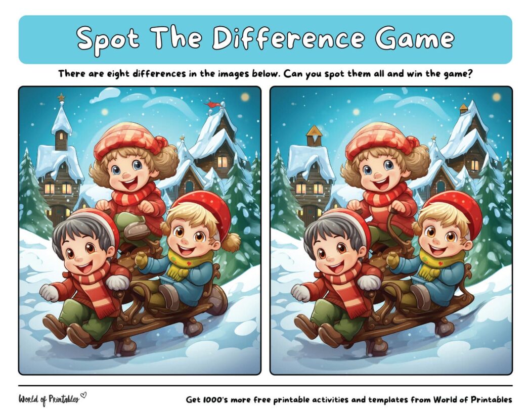 Christmas Spot The Difference Games - World of Printables