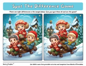 Christmas Spot The Difference Games - World of Printables