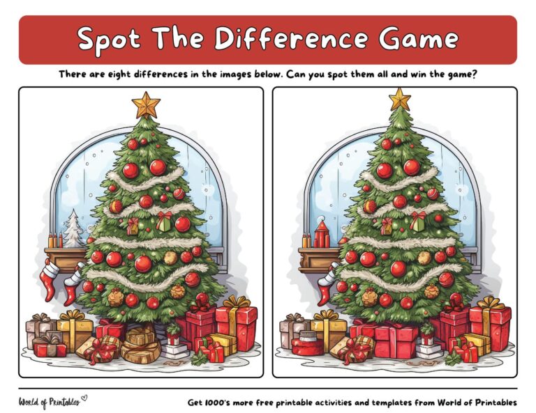 Christmas Spot The Difference Games - World of Printables