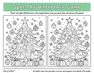 Christmas Spot The Difference Games - World of Printables