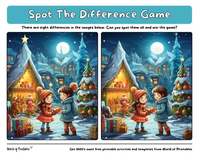 Christmas Spot The Difference Games - World of Printables