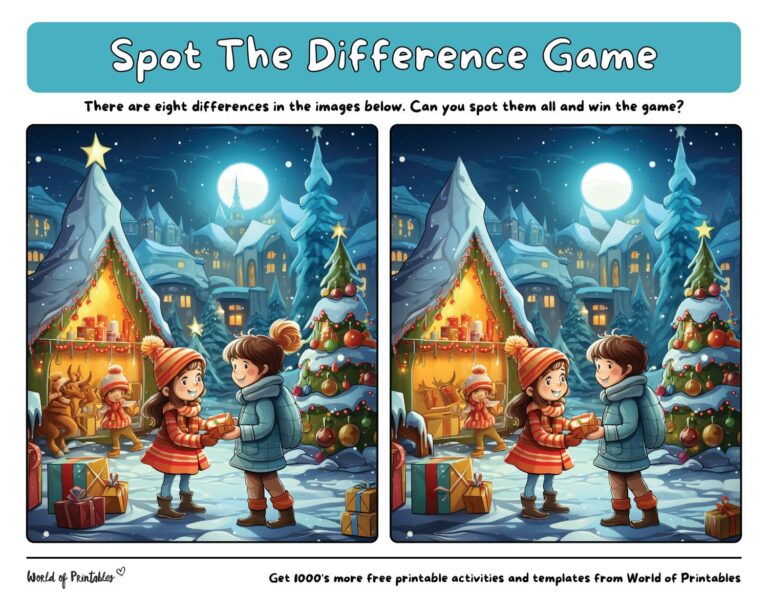 Christmas Spot The Difference Games - World of Printables