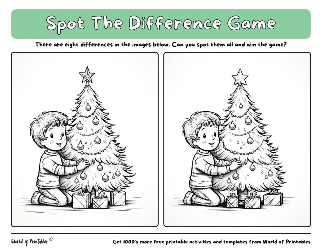 Christmas Spot The Difference Games - World of Printables