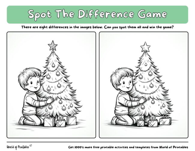 Christmas Spot The Difference Games - World of Printables