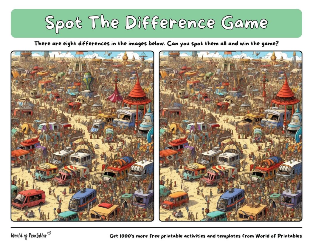 75 Difficult Spot The Difference Games - World of Printables