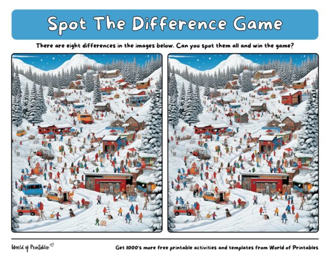 75 Difficult Spot The Difference Games - World of Printables