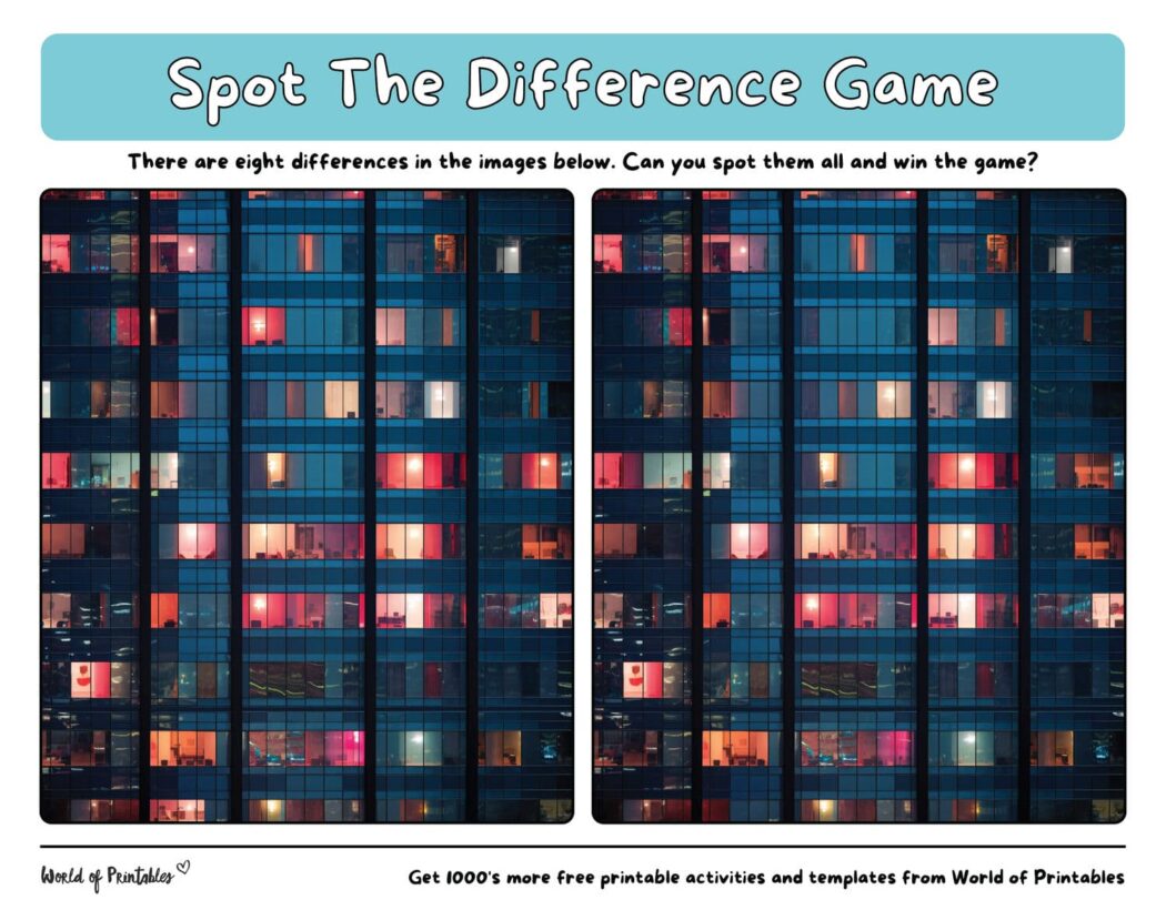 75 Difficult Spot The Difference Games - World of Printables