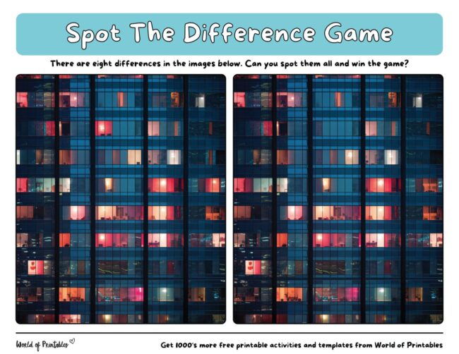 75 Difficult Spot The Difference Games - World of Printables
