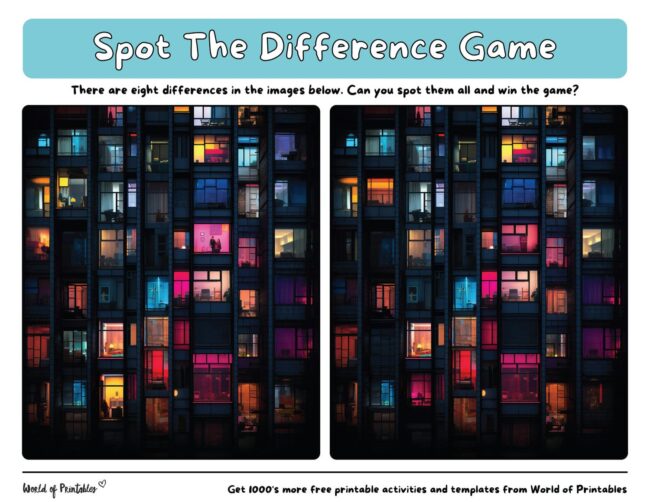 75 Difficult Spot The Difference Games - World of Printables
