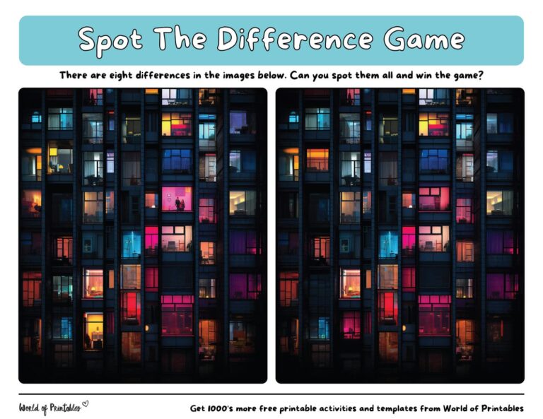 75 Difficult Spot The Difference Games - World of Printables