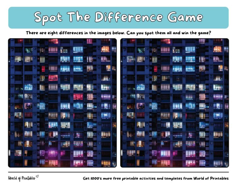 75 Difficult Spot The Difference Games - World of Printables