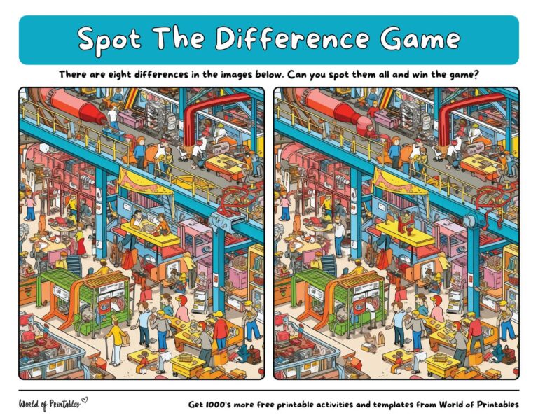 75 Difficult Spot The Difference Games - World of Printables