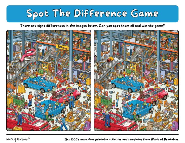 75 Difficult Spot The Difference Games - World of Printables