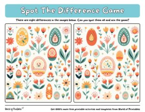 Easter Spot The Difference Games - World of Printables