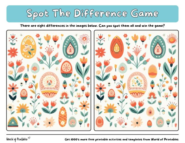 Easter Spot The Difference Games - World of Printables