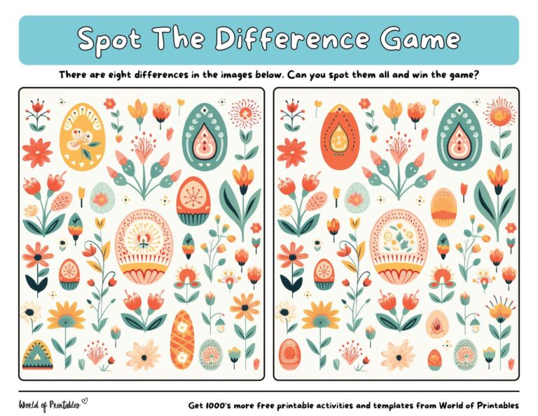 Easter Spot The Difference Games - World of Printables