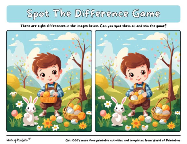 Easter Spot The Difference Games - World of Printables