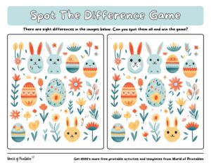 Easter Spot The Difference Games - World of Printables