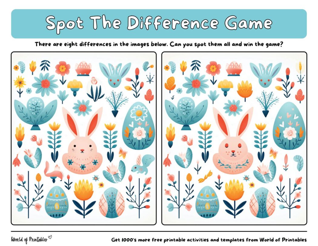 Easter Spot The Difference Games - World of Printables