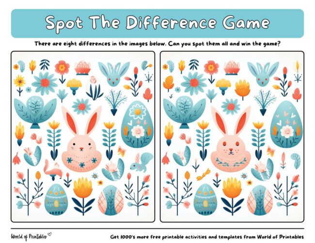 Easter Spot The Difference Games - World of Printables