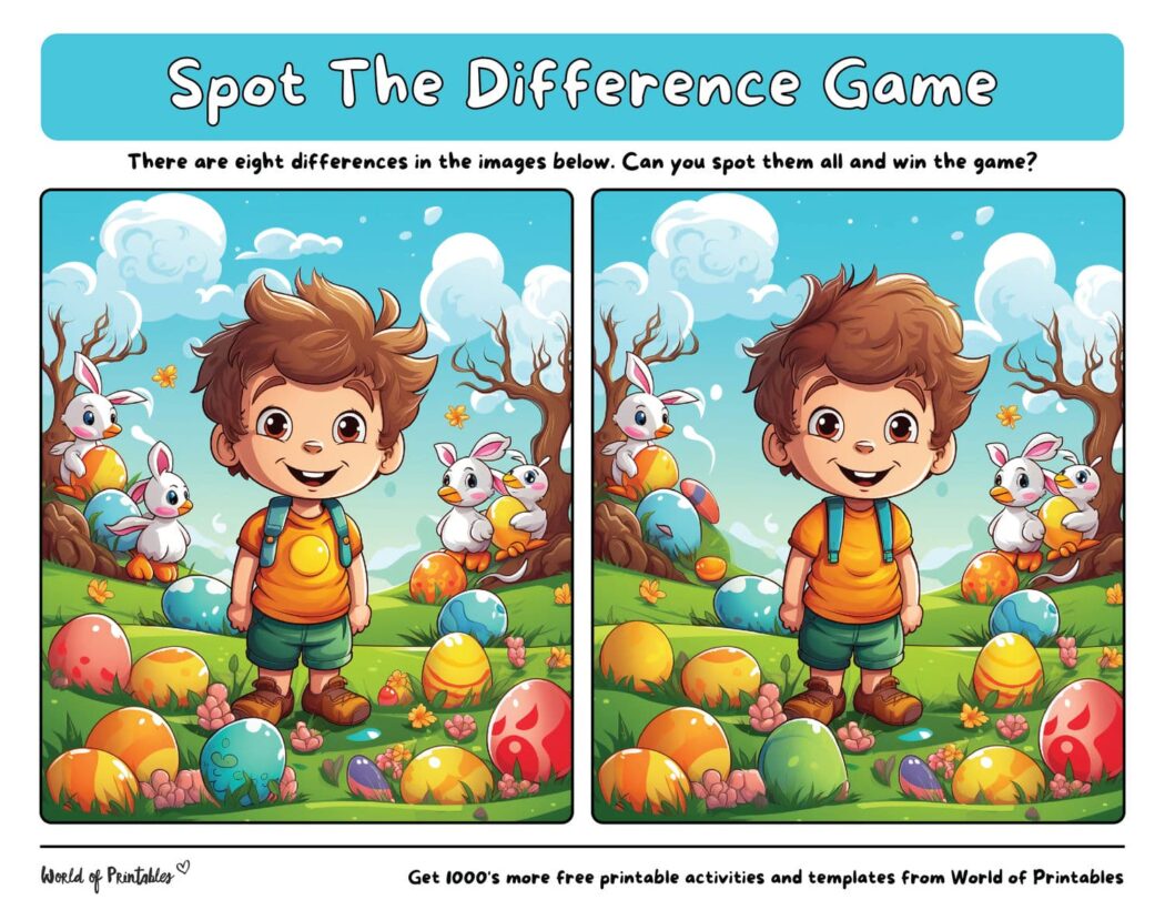 Easter Spot The Difference Games - World of Printables