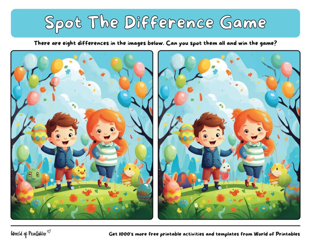 Easter Spot The Difference Games - World of Printables