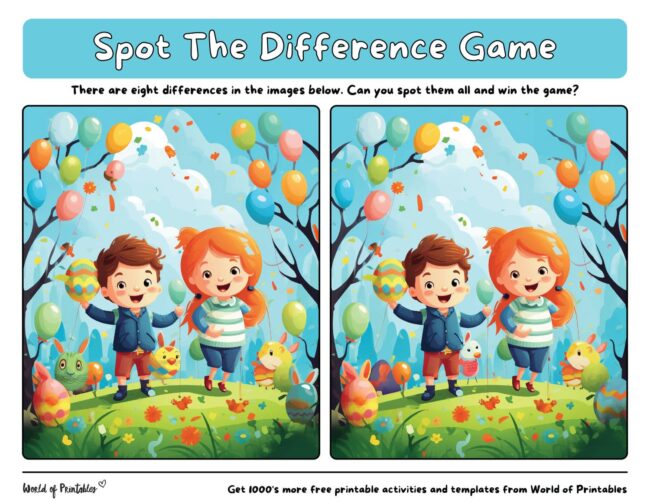 Easter Spot The Difference Games - World of Printables