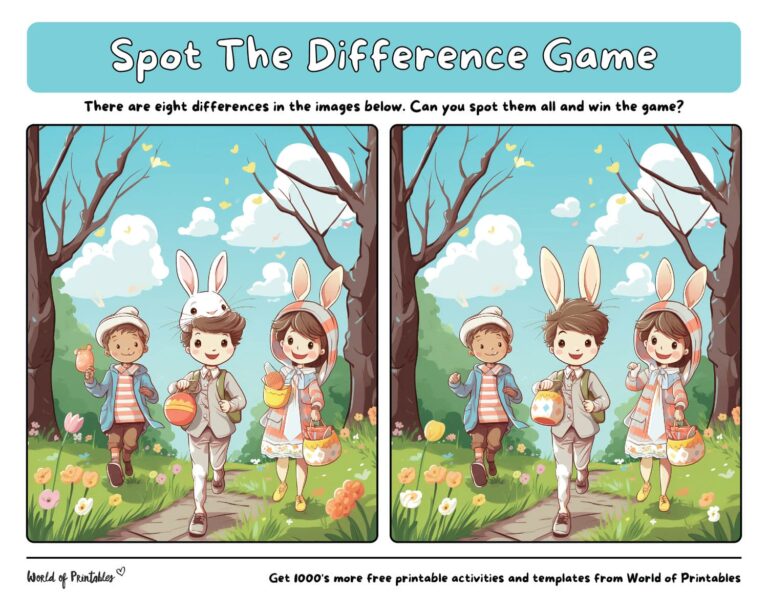 Easter Spot The Difference Games - World of Printables