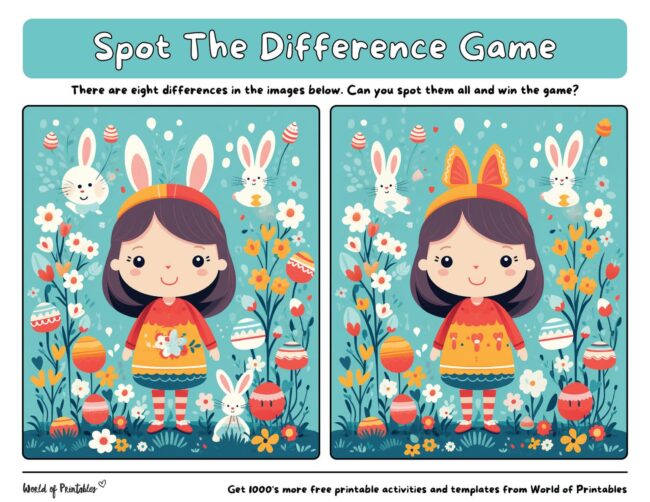 Easter Spot The Difference Games - World of Printables