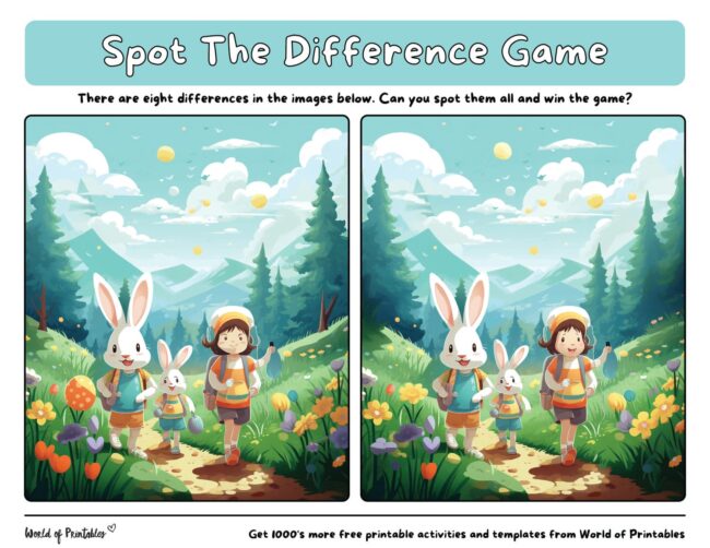 Easter Spot The Difference Games - World of Printables