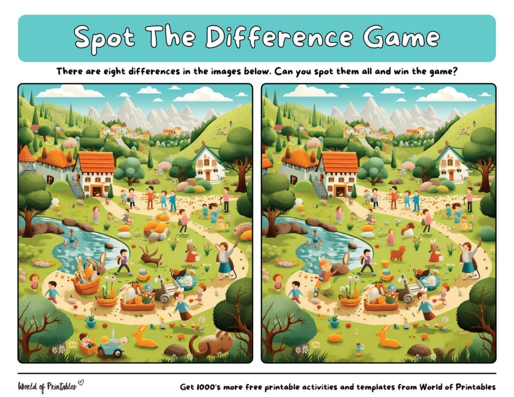 Easter Spot The Difference Games - World of Printables
