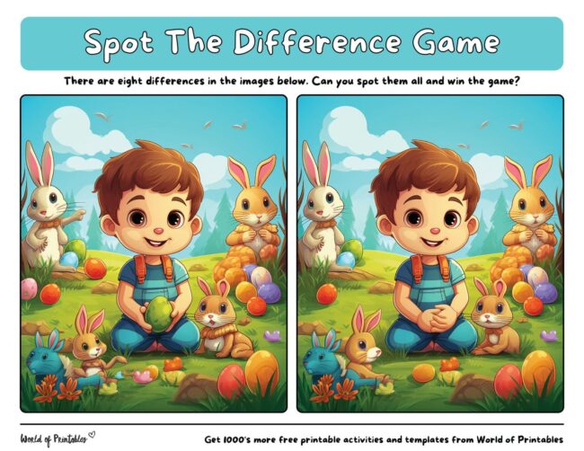 Easter Spot The Difference Games - World of Printables